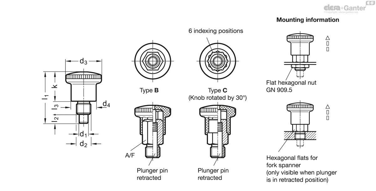 Spring Plungers 7mm Thread Length 7mm Item Diameter M10 x 1mm Thread ...