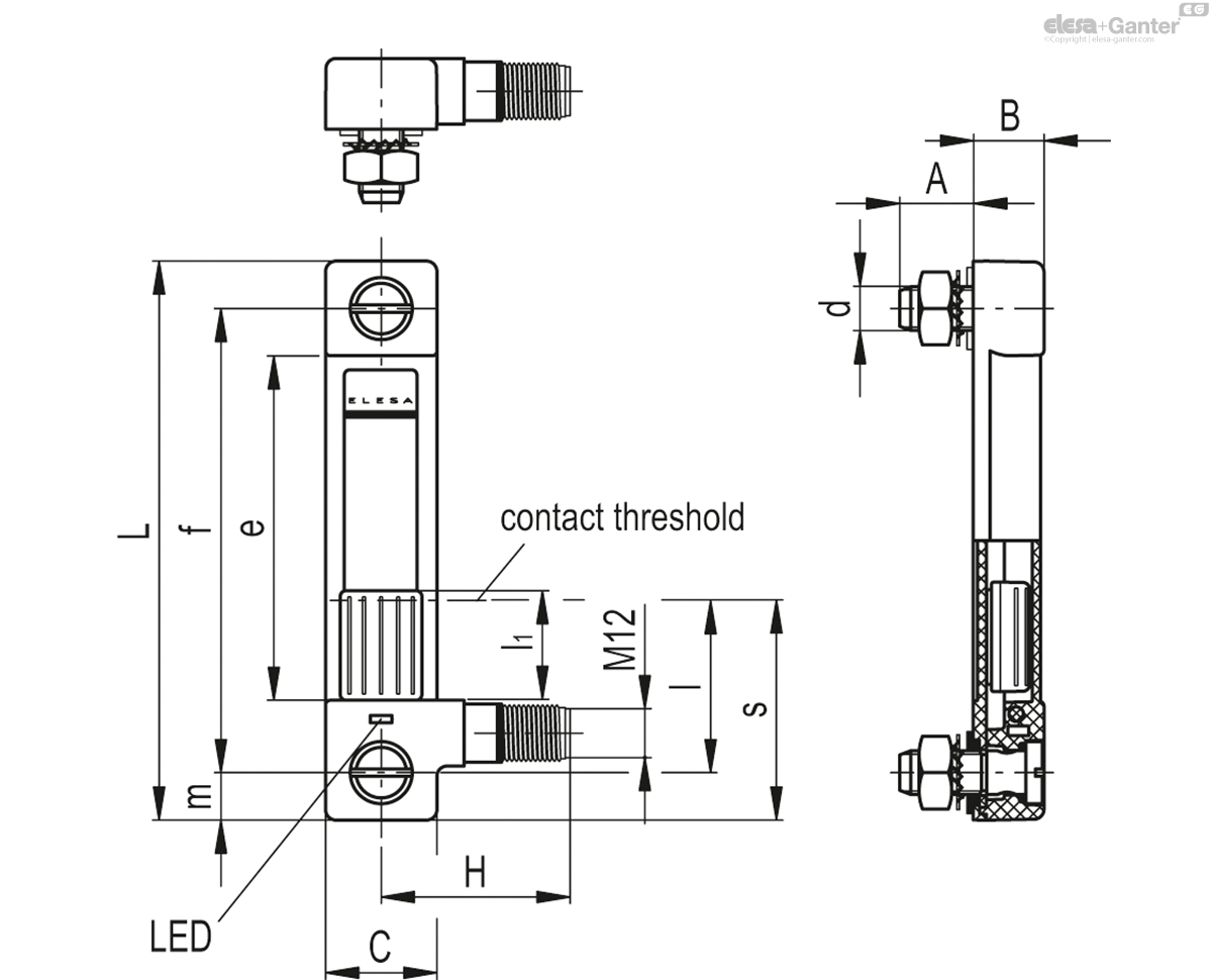 HCV-E-NO-LD Electrical level indicators with LED with normally open contact