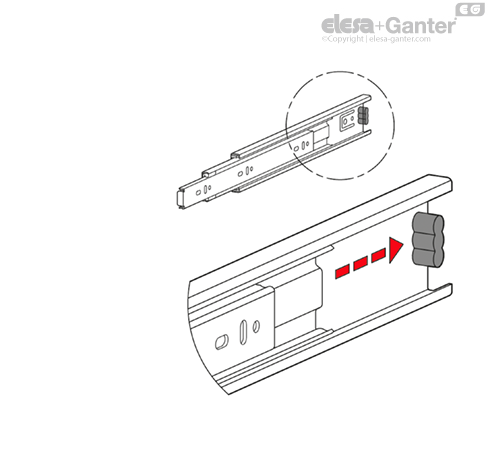 GN 1450 Stainless Steel-Telescopic slides | Elesa+Ganter
