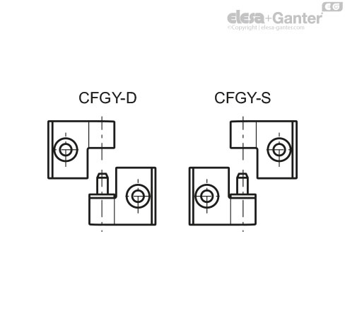 CFGY-D Lift-off hinges Pin fixed to the right body